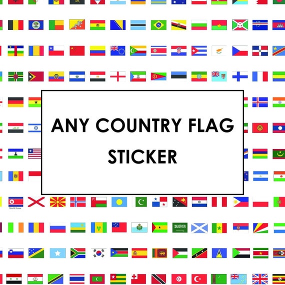 Any Country Flag Sticker - Etsy