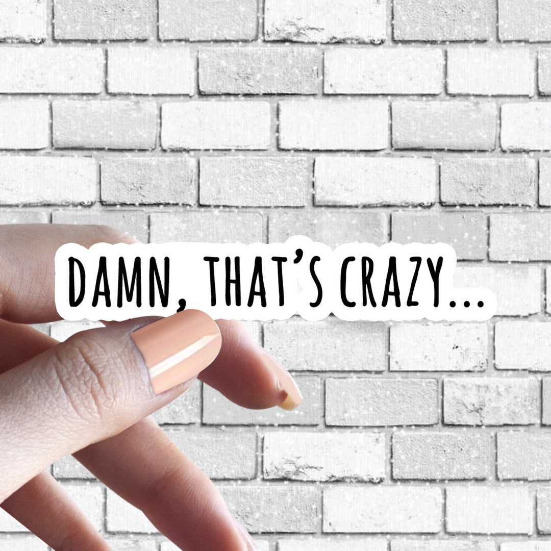 Damn That's Crazy Sticker (funny Sticker, Car Sticker, Phone Sticker ...