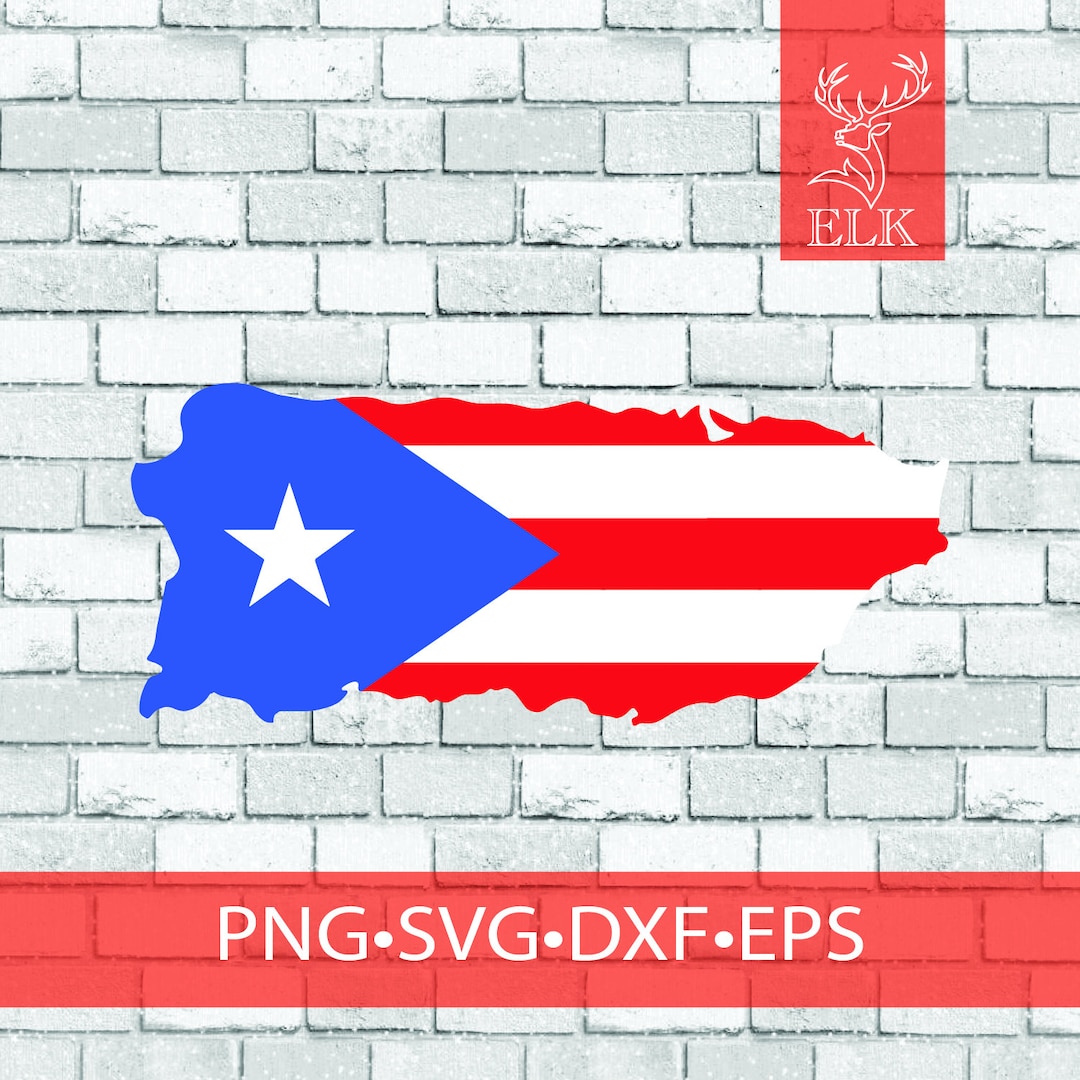 Puerto Rico Country Flag Shape SVG Cricut, Silhouette, Cut Files ...