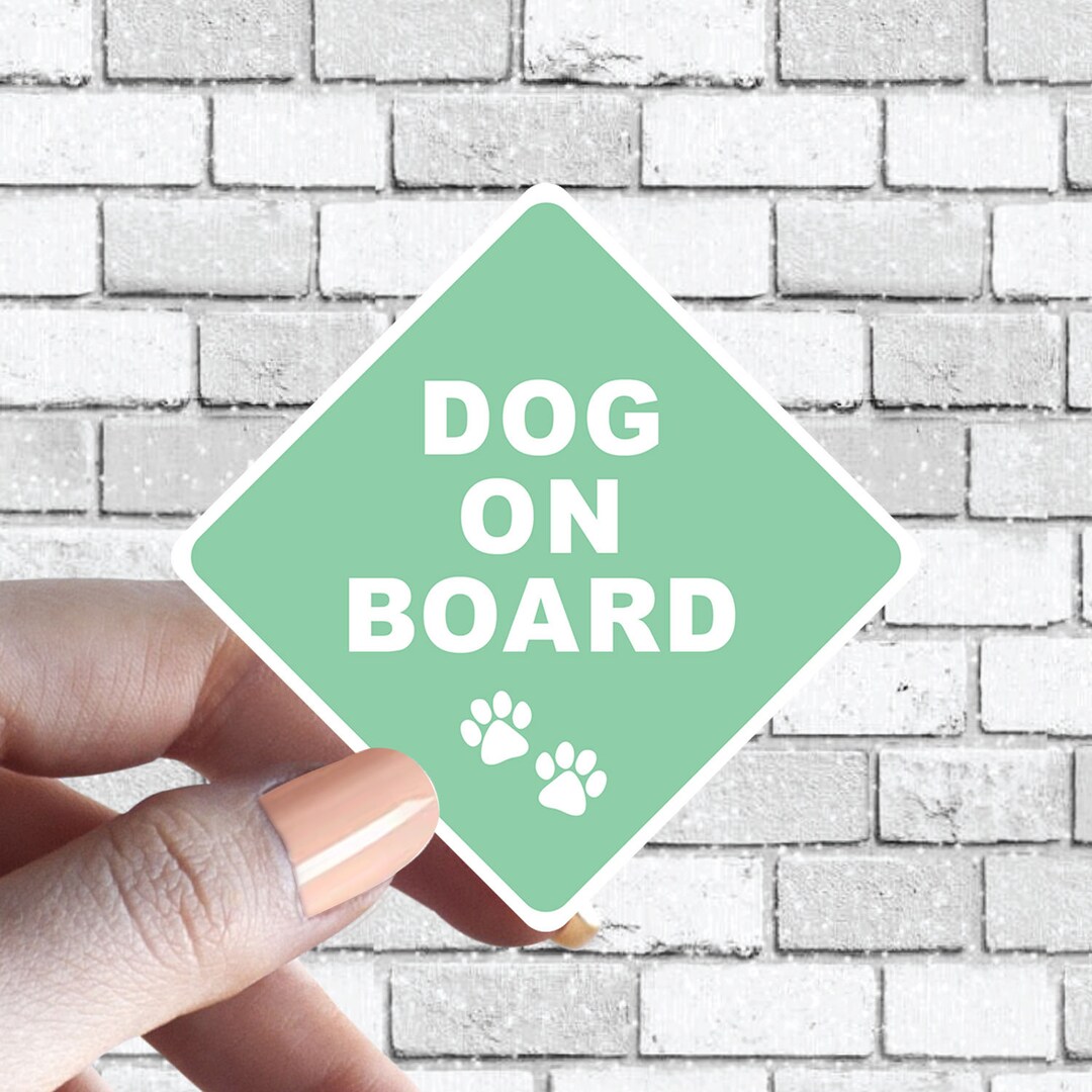 Dogs on Board Sticker Caution Sage Green Dogs in Car Sticker ...