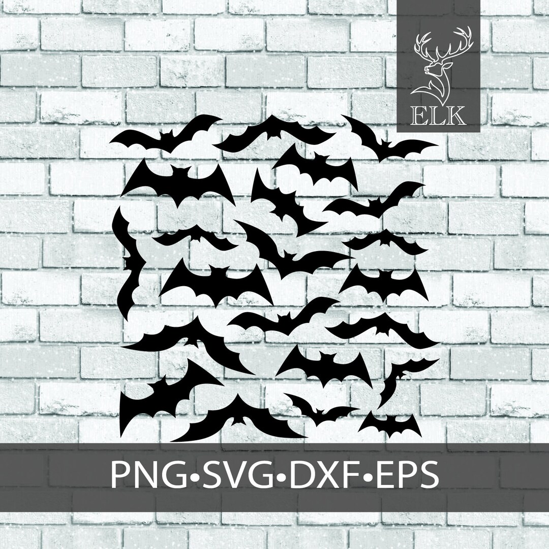 Bats Pattern Bat Swarm Batcave SVG (svg, Dxf, Eps, Png) Cut Files for ...