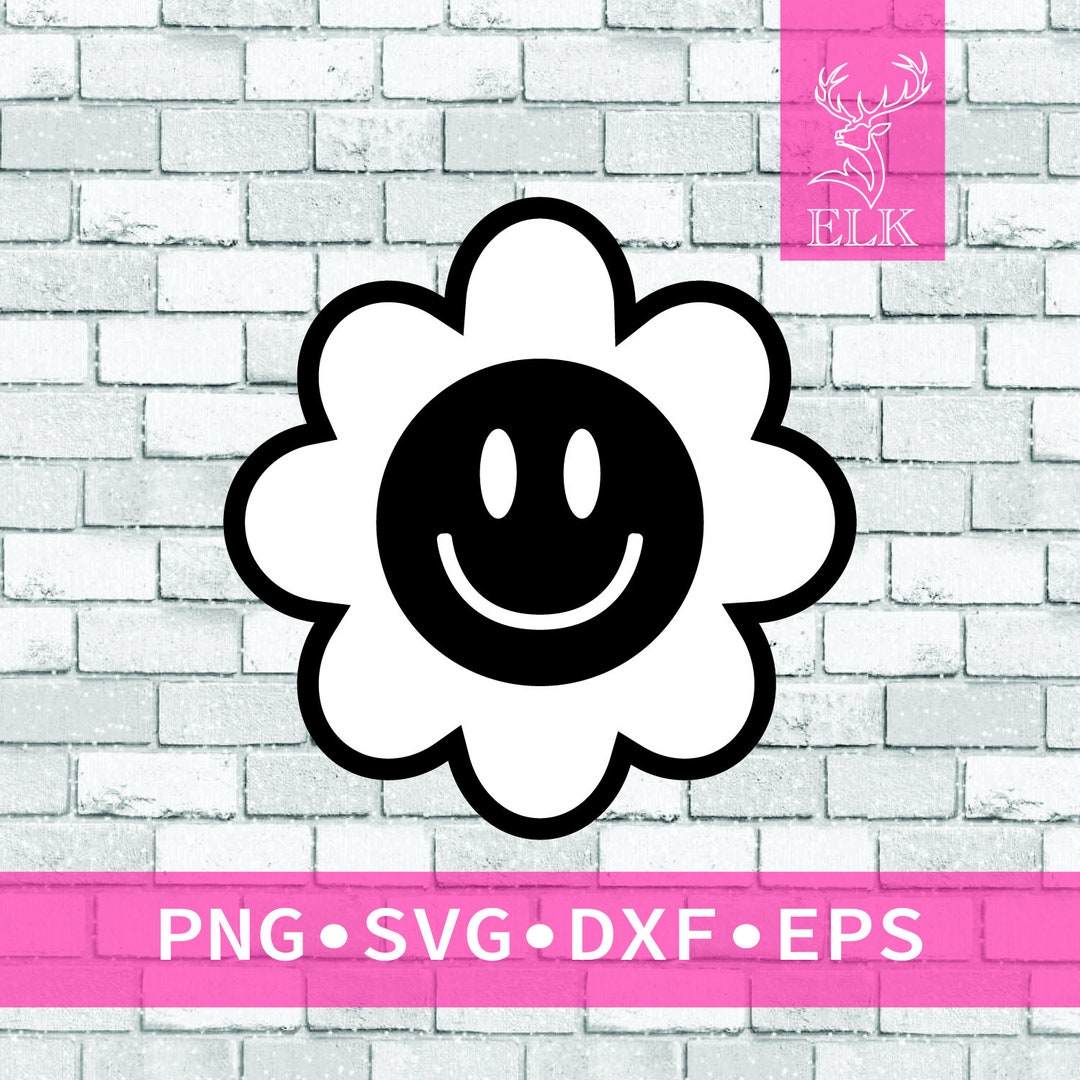 Smiley Flower Happy Face Flower Layered Daisy Shape SVG svg, Dxf, Eps ...