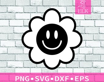 Smiley Face Daisy Svg - Etsy