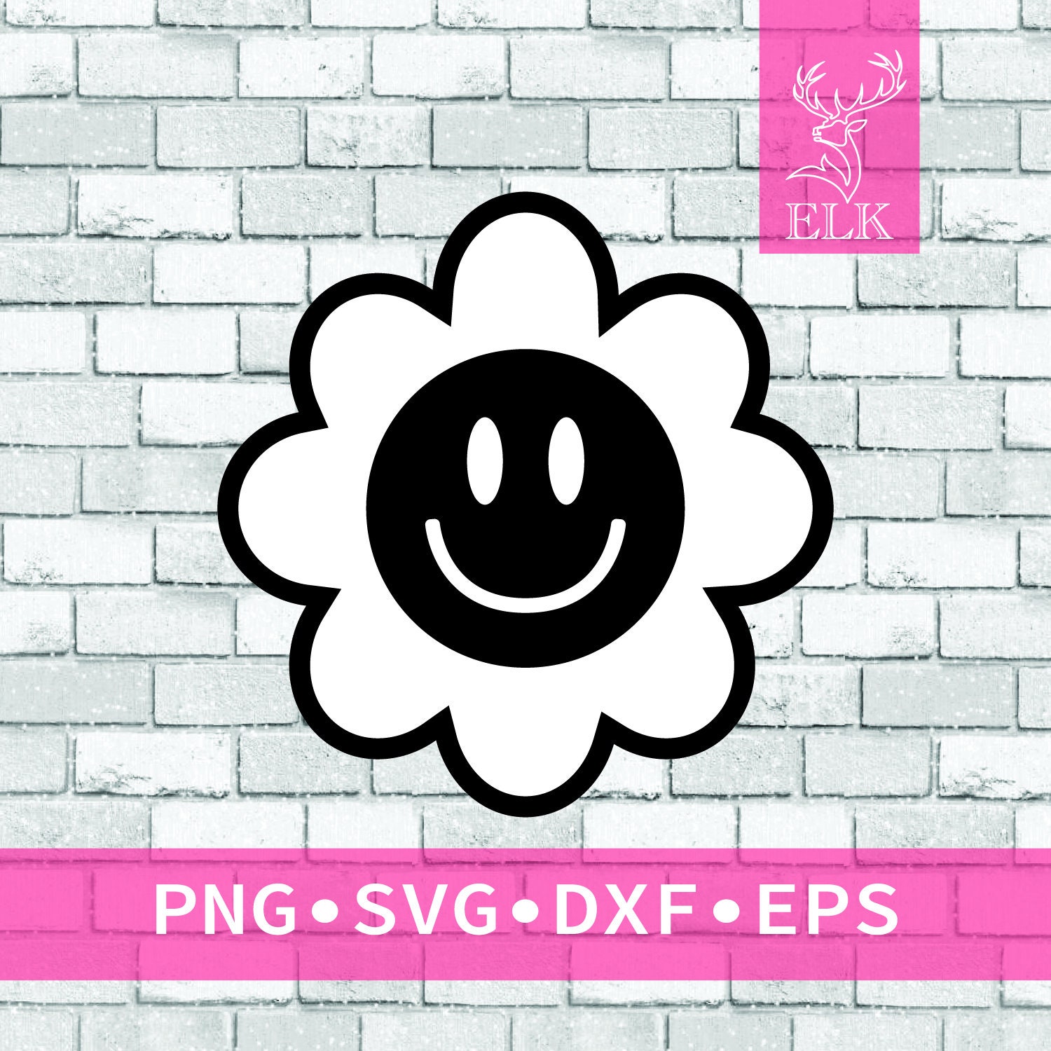 Smiley Flower Happy Face Flower Layered Daisy Shape SVG svg - Etsy