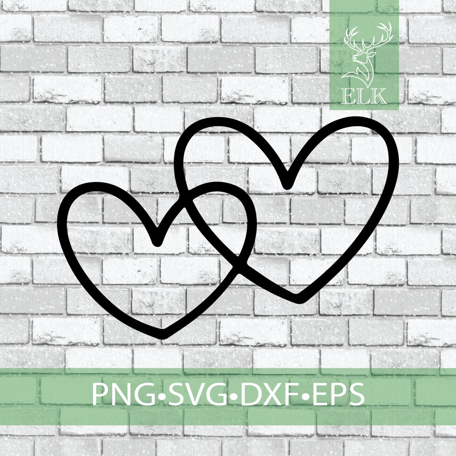 Double Heart Stacked Icon SVG svg dxf eps png | Etsy