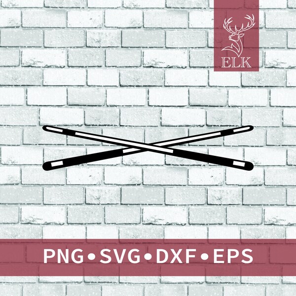 Crossed Pool Cues Svg - Etsy