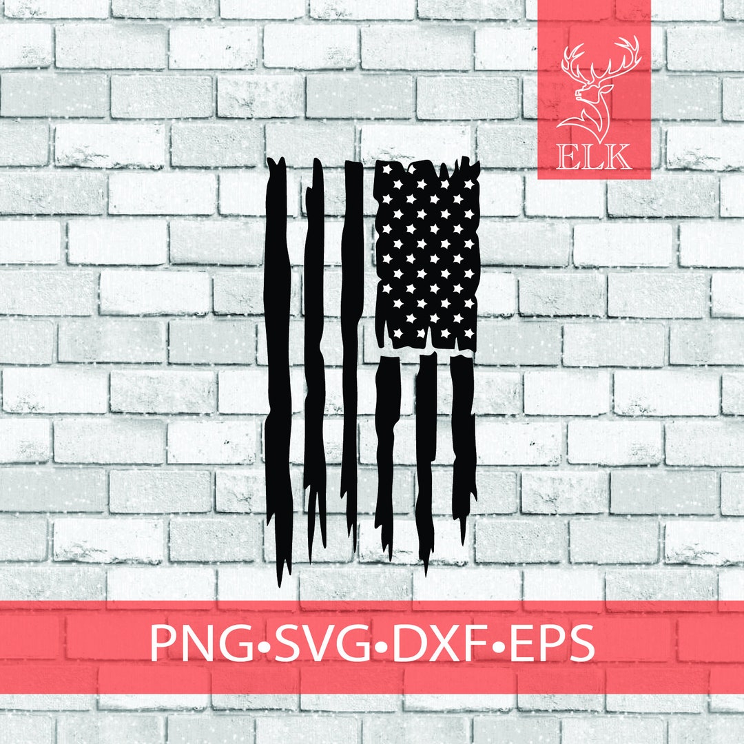 Vertical Distressed Usa Flag Svg V2, USA Flag, US Flag, Vintage, Ripped ...