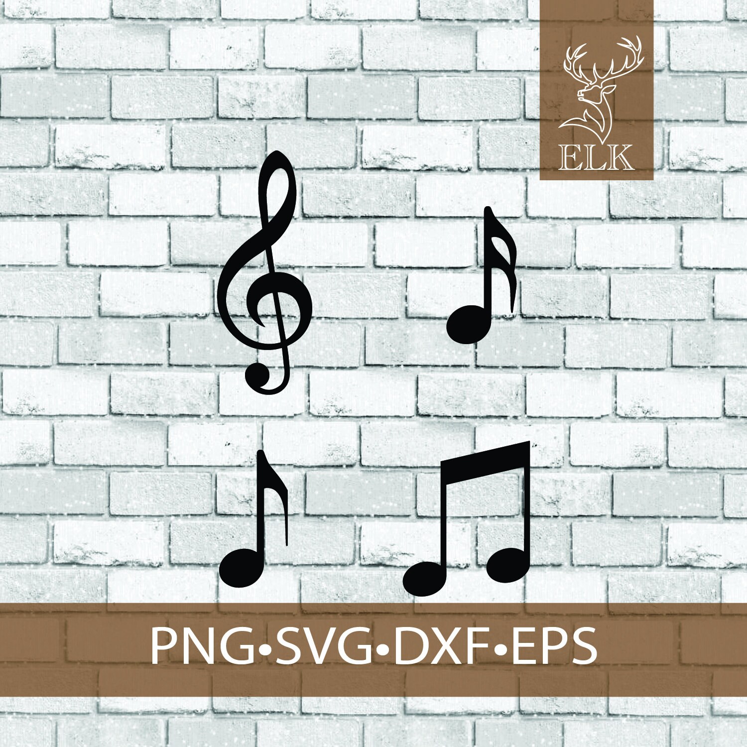 Music Notes Svg, Musical Clef Quaver SVG svg, Dxf, Eps, Png Cut File ...