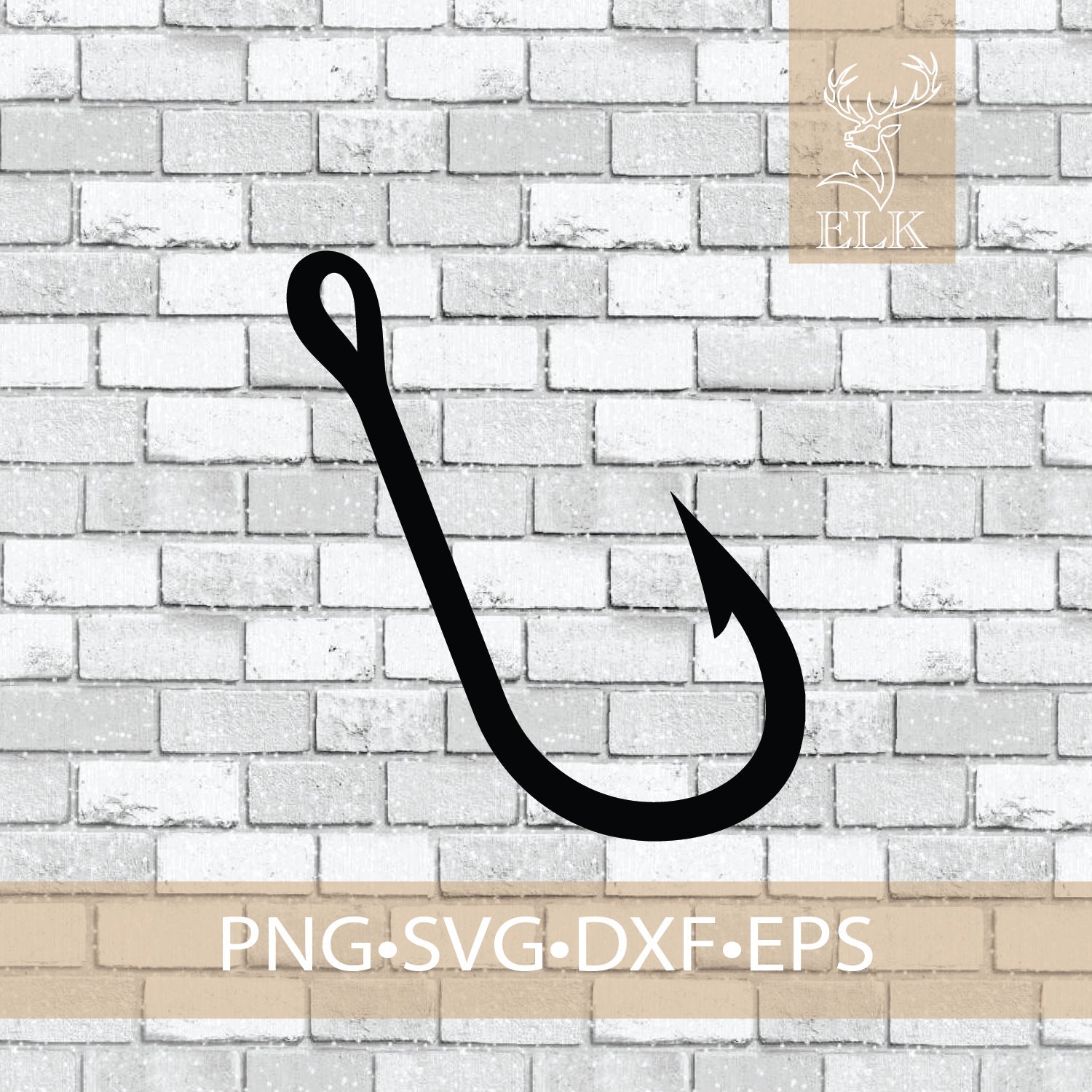 Hook Fishing Fish SVG svg, Dxf, Eps, Png Cut File for Cricut ...