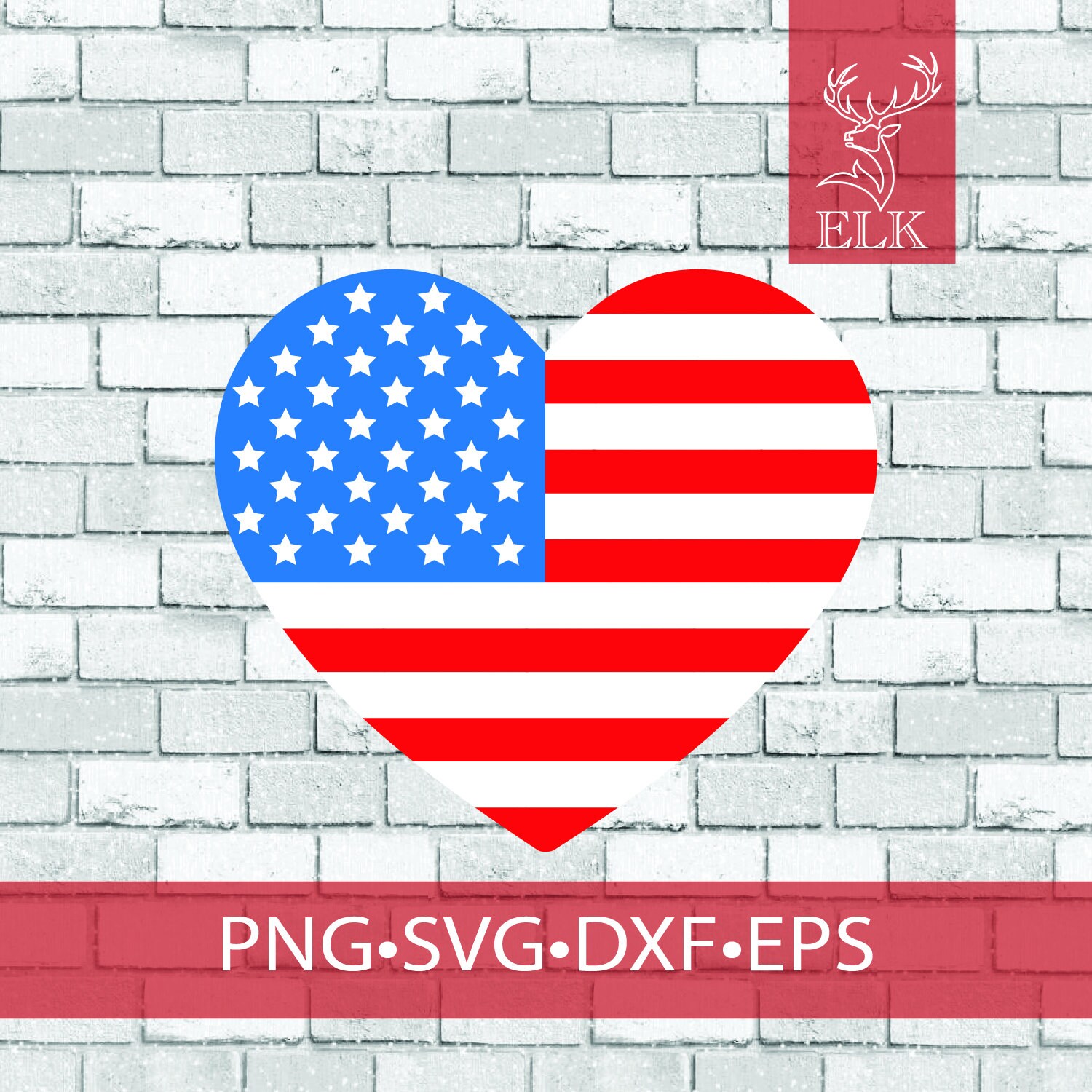 Heart United States of America Flag USA US SVG svg Dxf Eps - Etsy