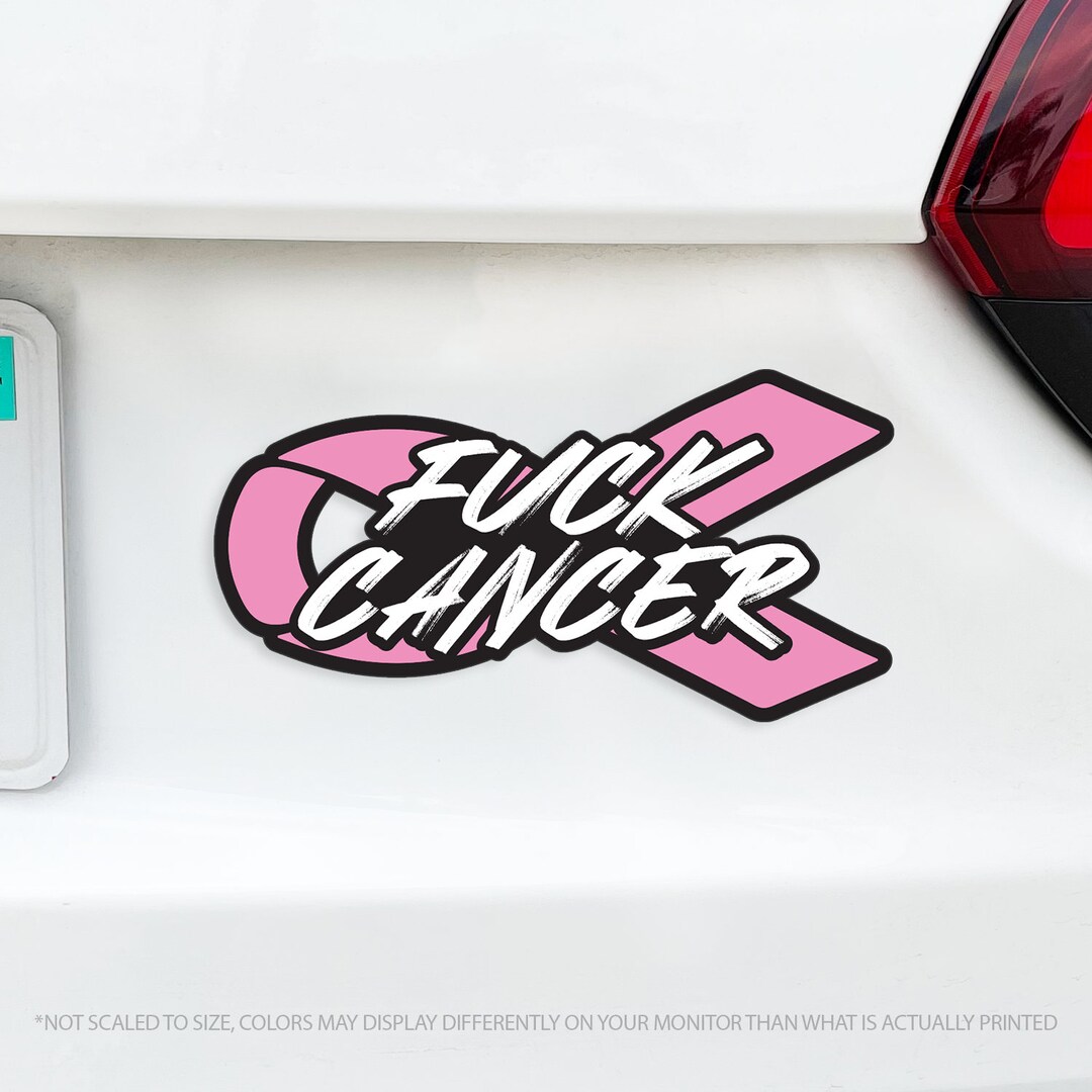 Custom F Cancer FU Cancer Cursive Ribbon MAGNET Perfect for Car, Truck ...