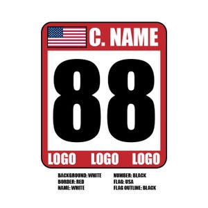 MAGNET Custom Track Autocross Race Car Number Plate - Reusable 1x Piece ...