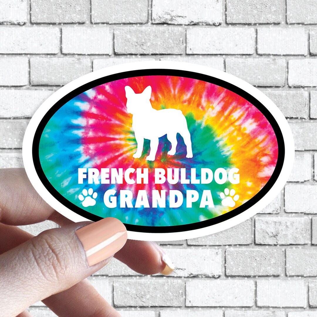 Frenchie French Bulldog Grandpa Dog Grandparent Oval Black and White ...