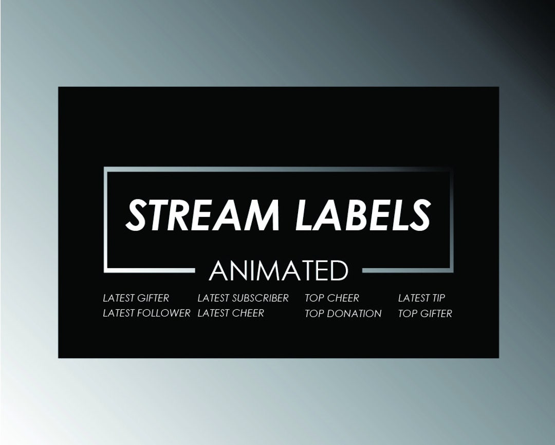 ANIMATED B&W Stream Labels - WEBM - Black and White - Etsy