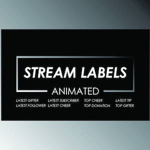 ANIMATED B&W Stream Labels - WEBM - Black and White - Etsy