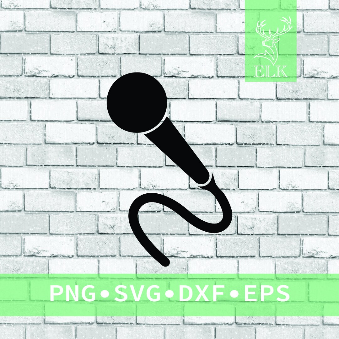 Microphone SVG, Karaoke Corded Cord svg, Dxf, Eps, Png Cut File for ...