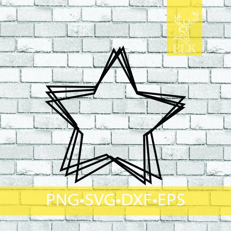 Star Monogram Frame Stacked Double Vector Shape Clipart Svgcut - Etsy