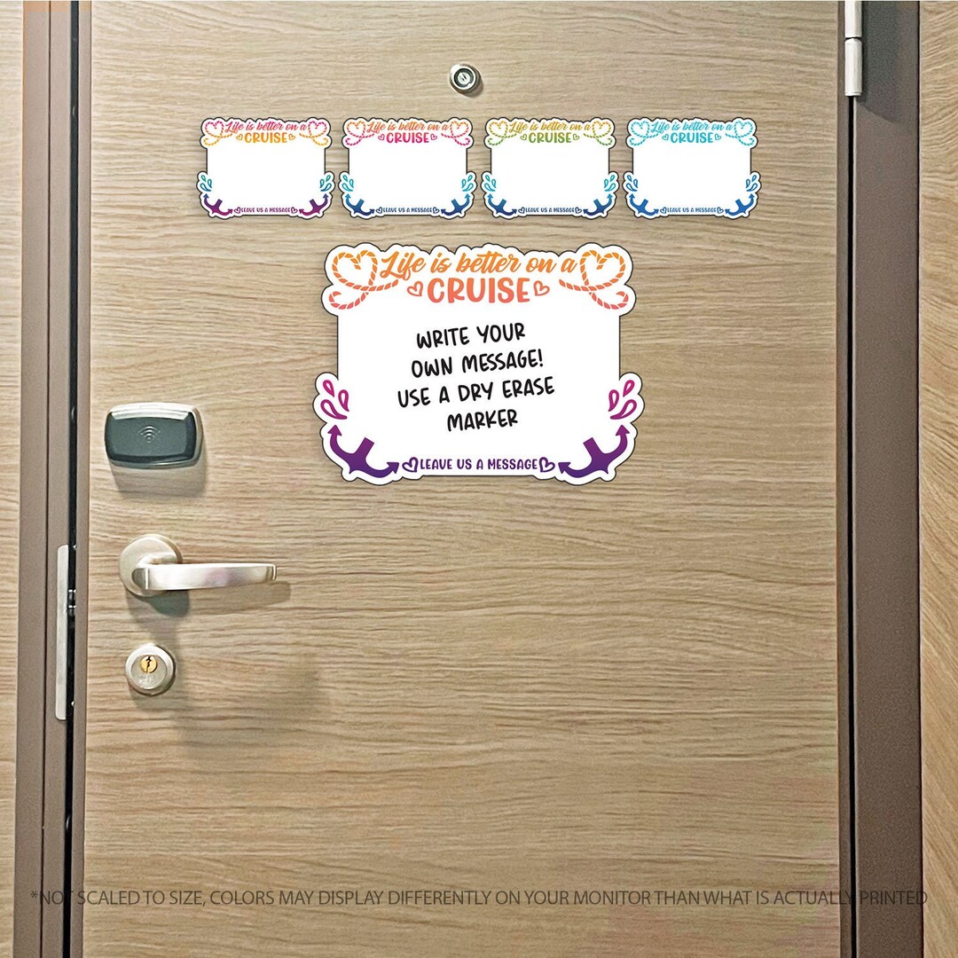 Life is Better on a Cruise Door Message Board MAGNET - for Magnetic ...