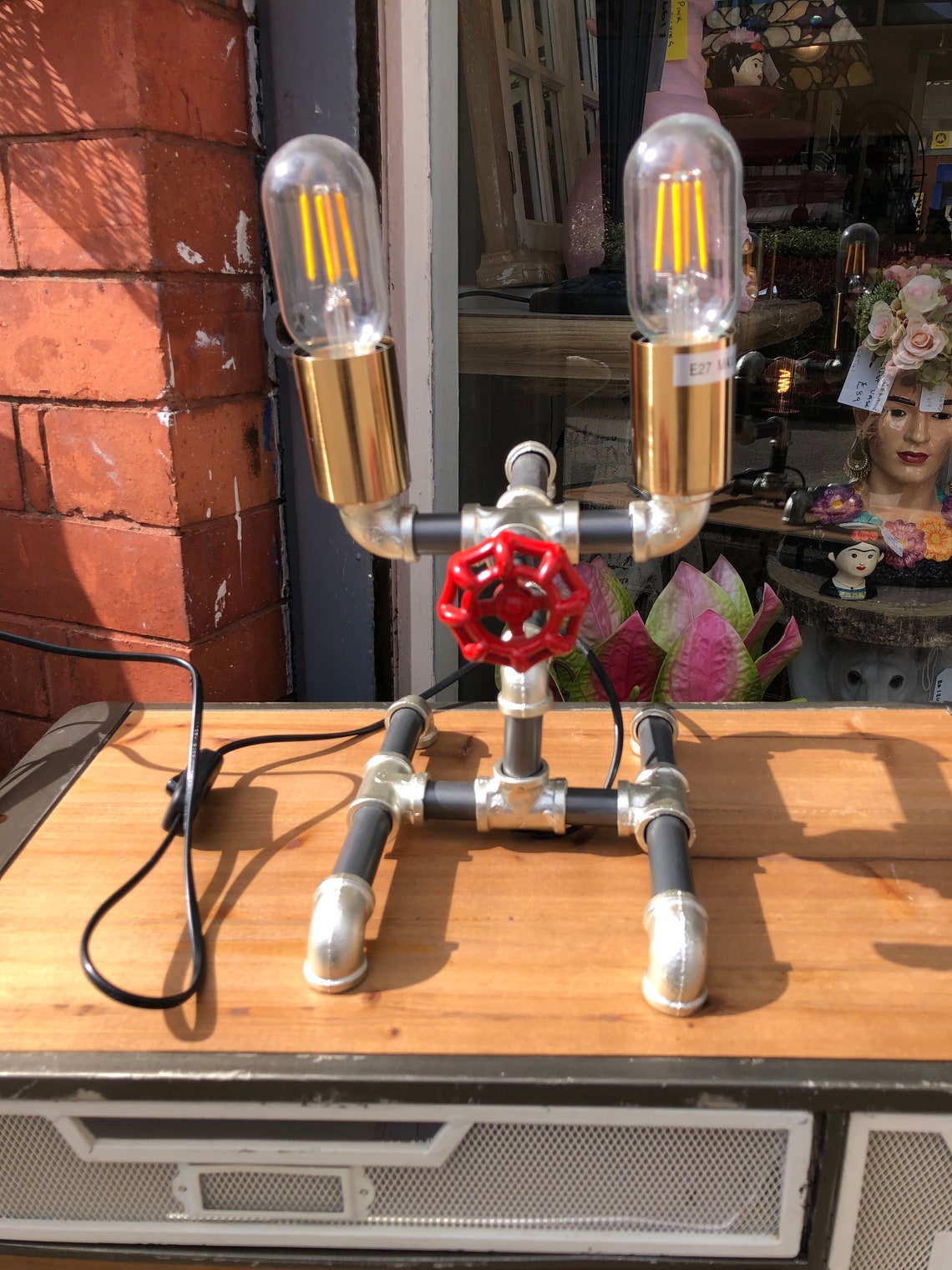 Metal Industrial Pipe Table Lamp - Etsy UK