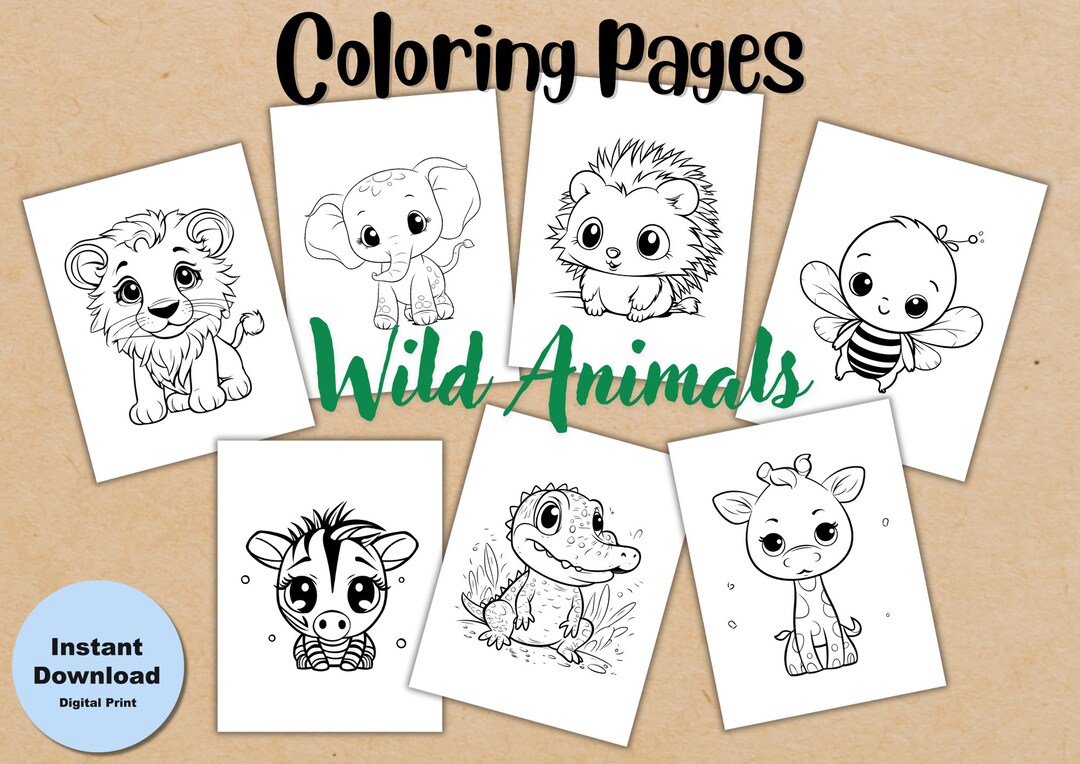 Printable Wild Animals Coloring Pages, Coloring Worksheets for Kids to ...