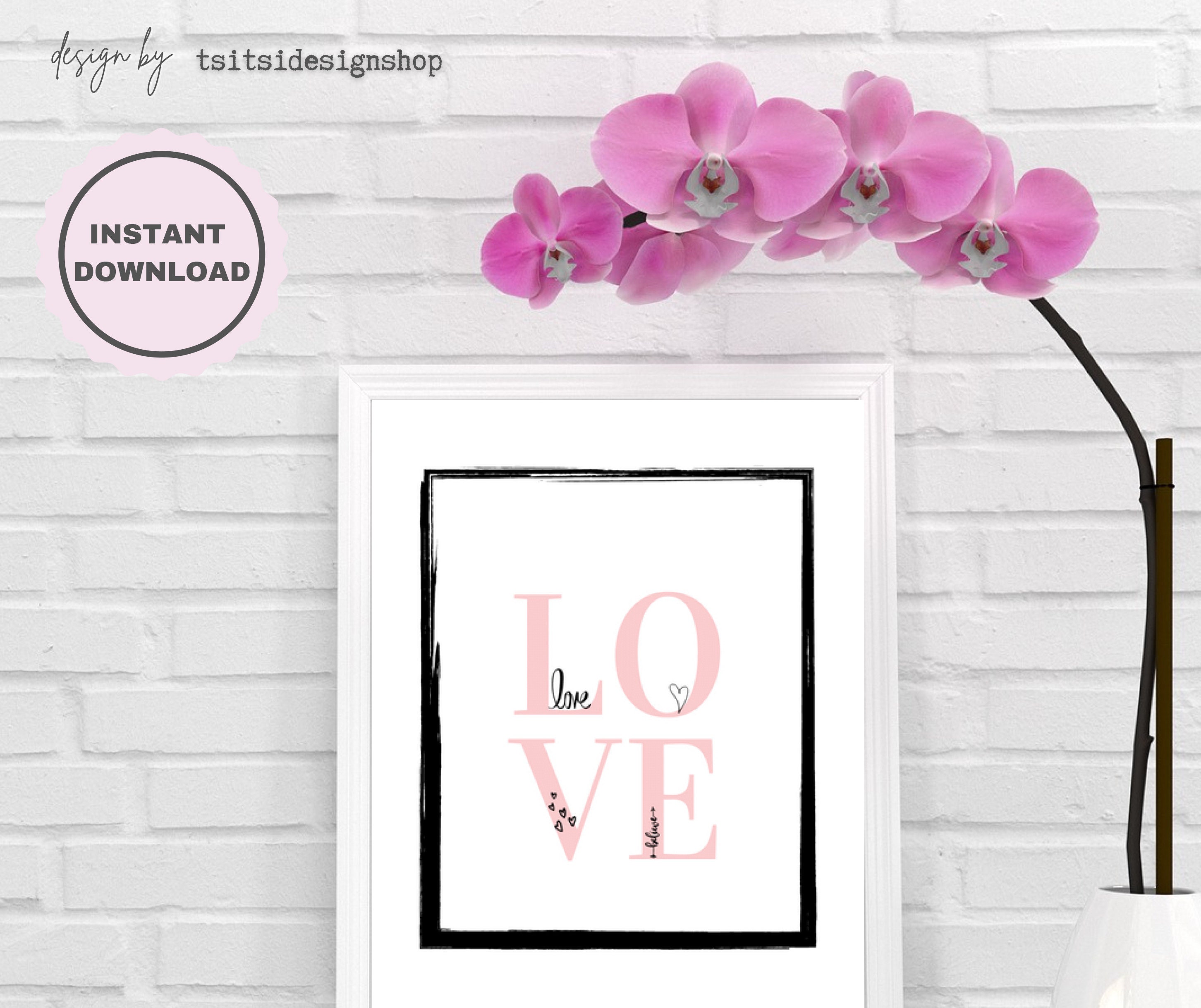 Printable LOVE Sign, Printable Wall Art, Home Decor, LOVE Quote Art ...