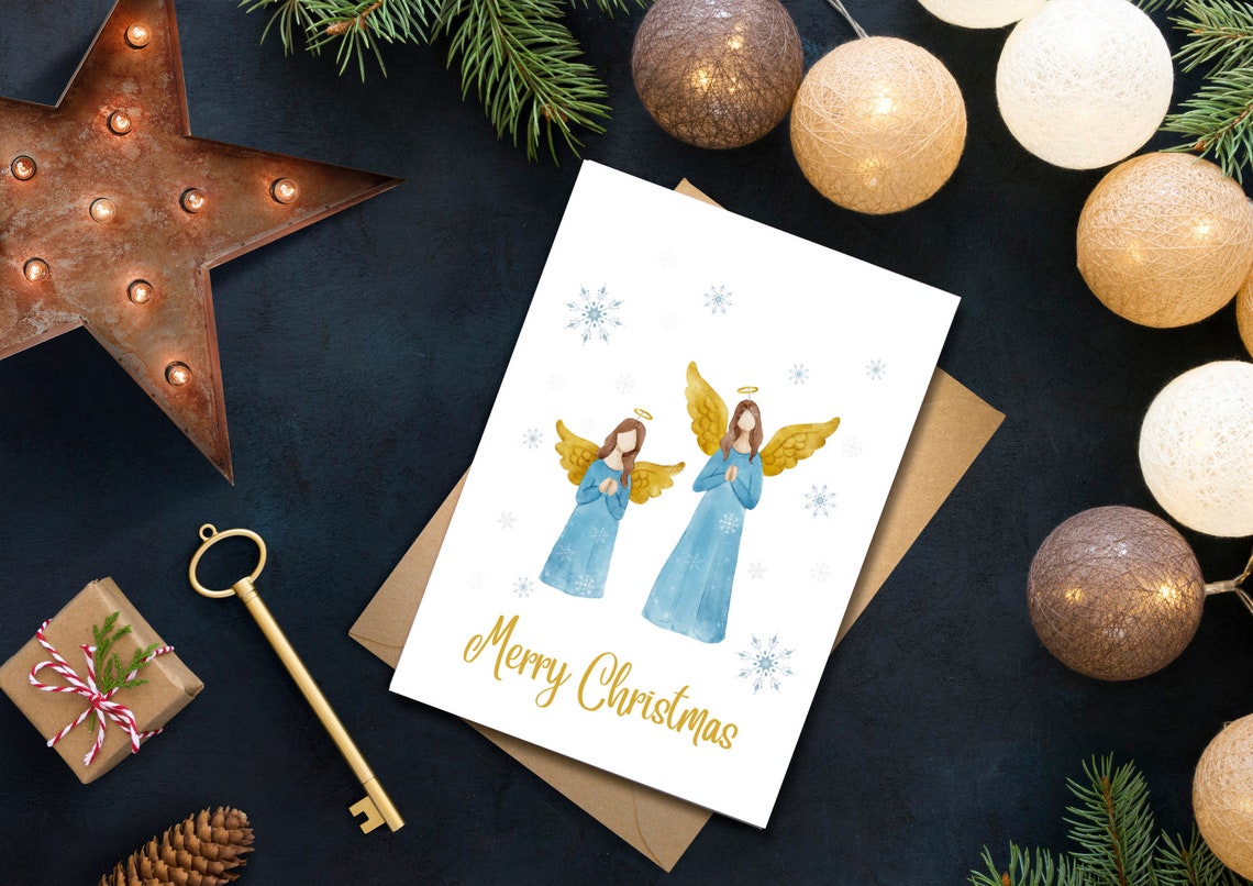 Digital Christmas Folded Cards Set, Folded Cards, Printable Christmas ...