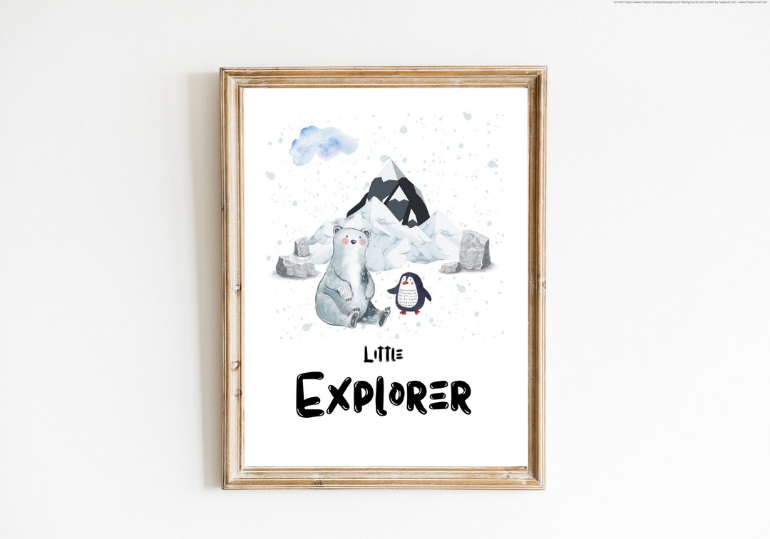 Little Explorer Printable Sign, Little Explorer Nursery Sign, Bear Wall ...