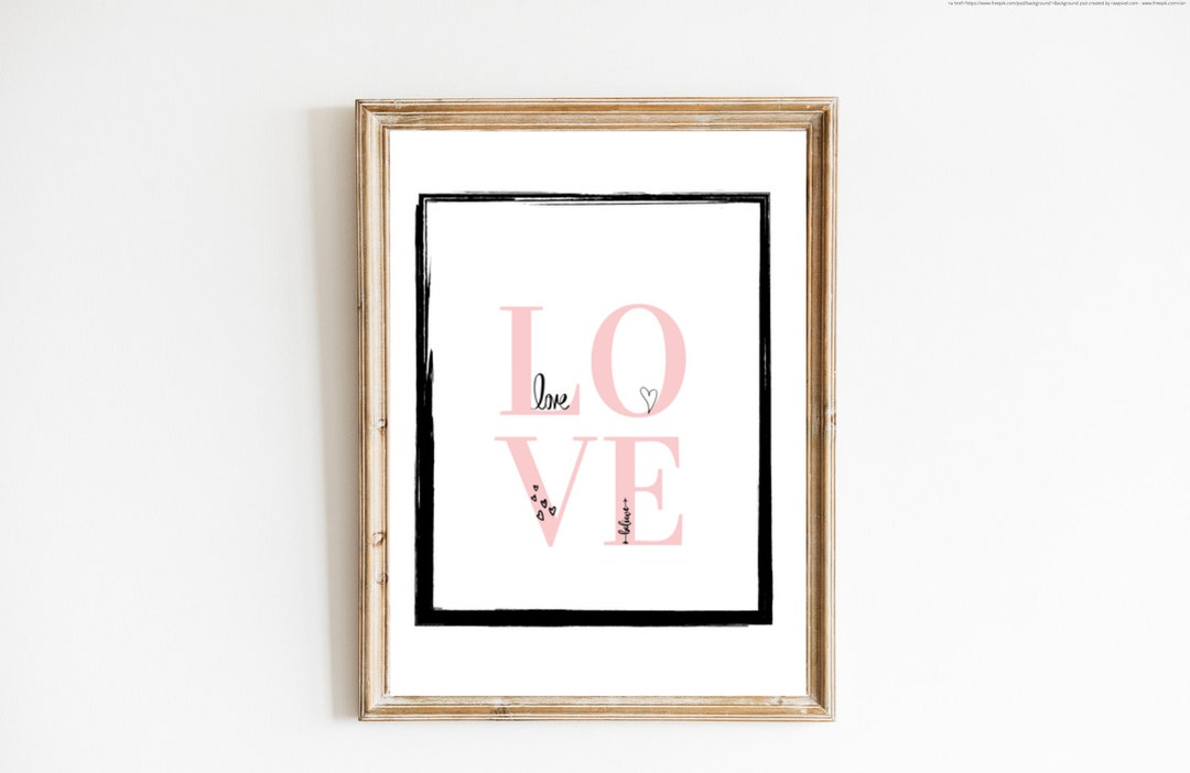 Printable LOVE Sign, Printable Wall Art, Home Decor, LOVE Quote Art ...