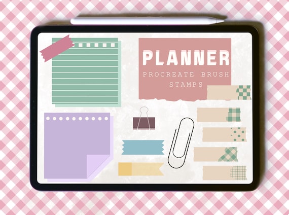 Procreate Planner Stamps Journal Brush Stamp Sticky Notes - Etsy
