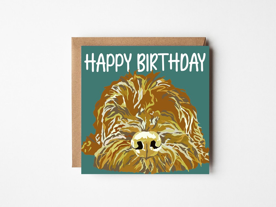 Happy Birthday Cockapoo Card Birthday Card Greeting Card - Etsy
