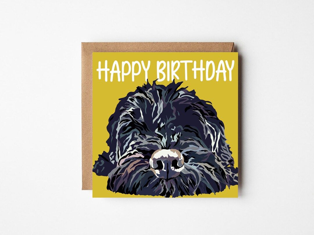Happy Birthday Cockapoo Card Birthday Card Greeting Card - Etsy