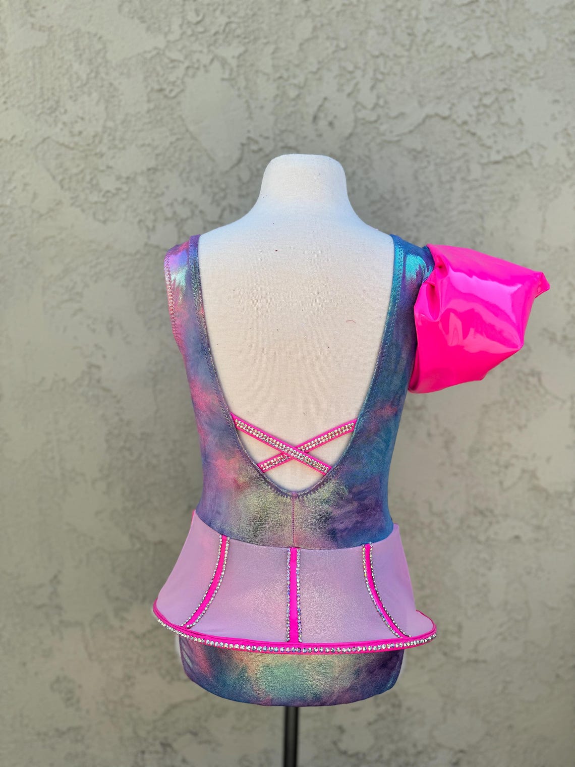 Child XL Neon Pink and Rainbow Dance Costume - Etsy