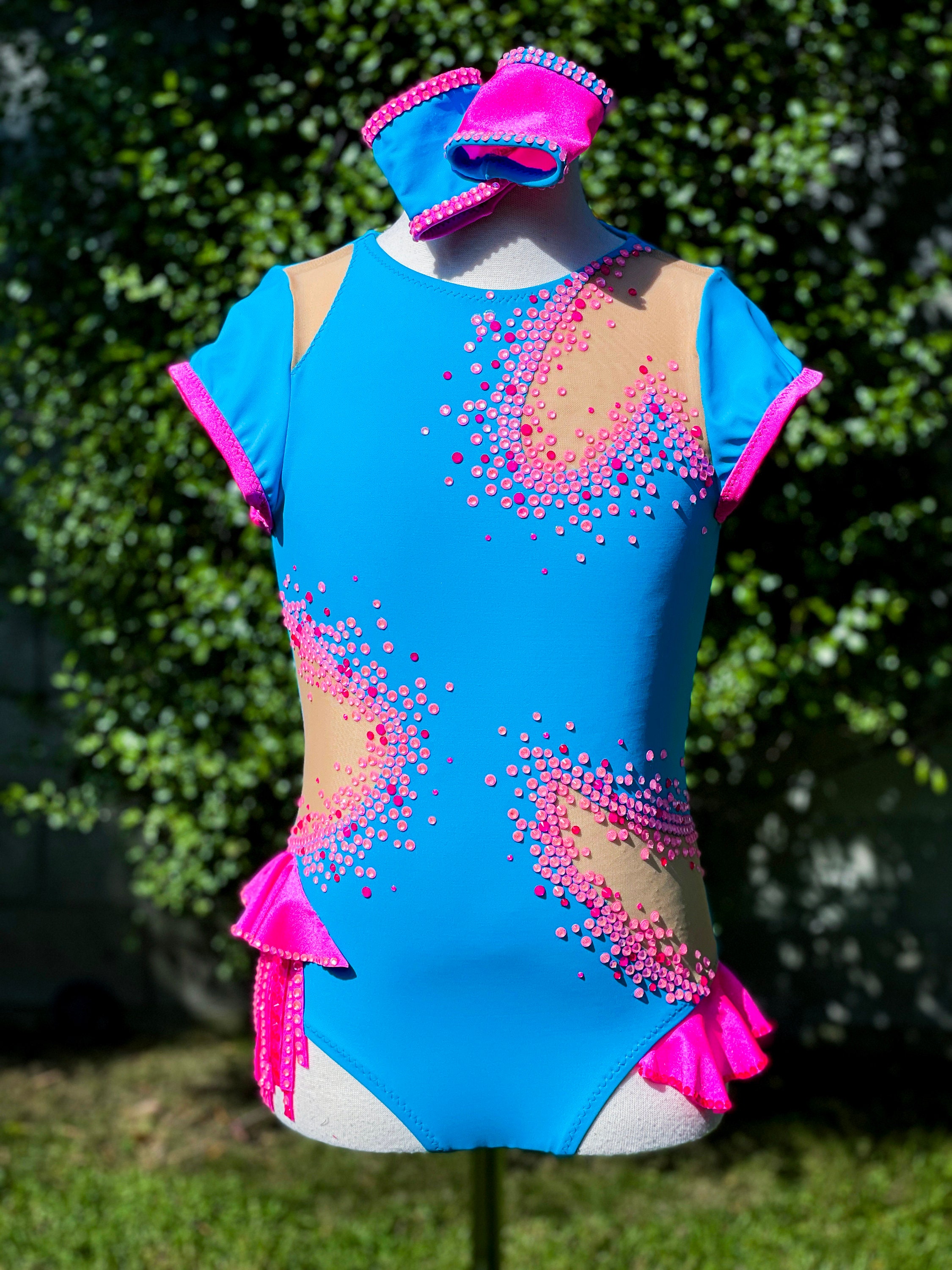 Neon Bright Blue and Pink Jazz Dance Costume child Extra Large - Etsy