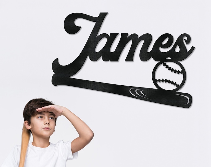 Baseball Bat Name Sign, Personalized Wood Sign for Nursery Decor - Etsy