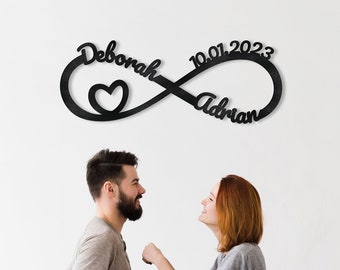Personalized Wedding Gift for Couple Custom Infinity Sign Wedding Date ...