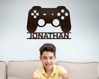 Game Controller Name Sign for Kids Video Game Décor Boys Room Name Sign ...