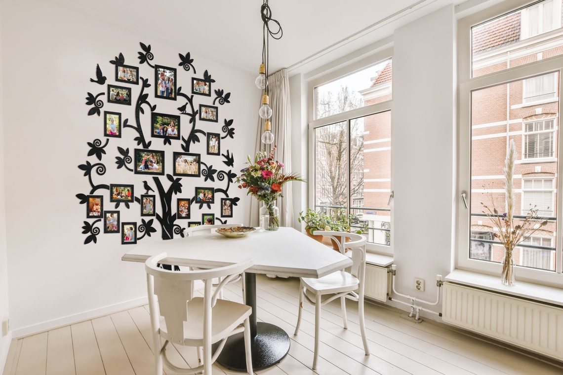 Big Wooden Family Tree With Frames Large Family Tree Wall - Etsy