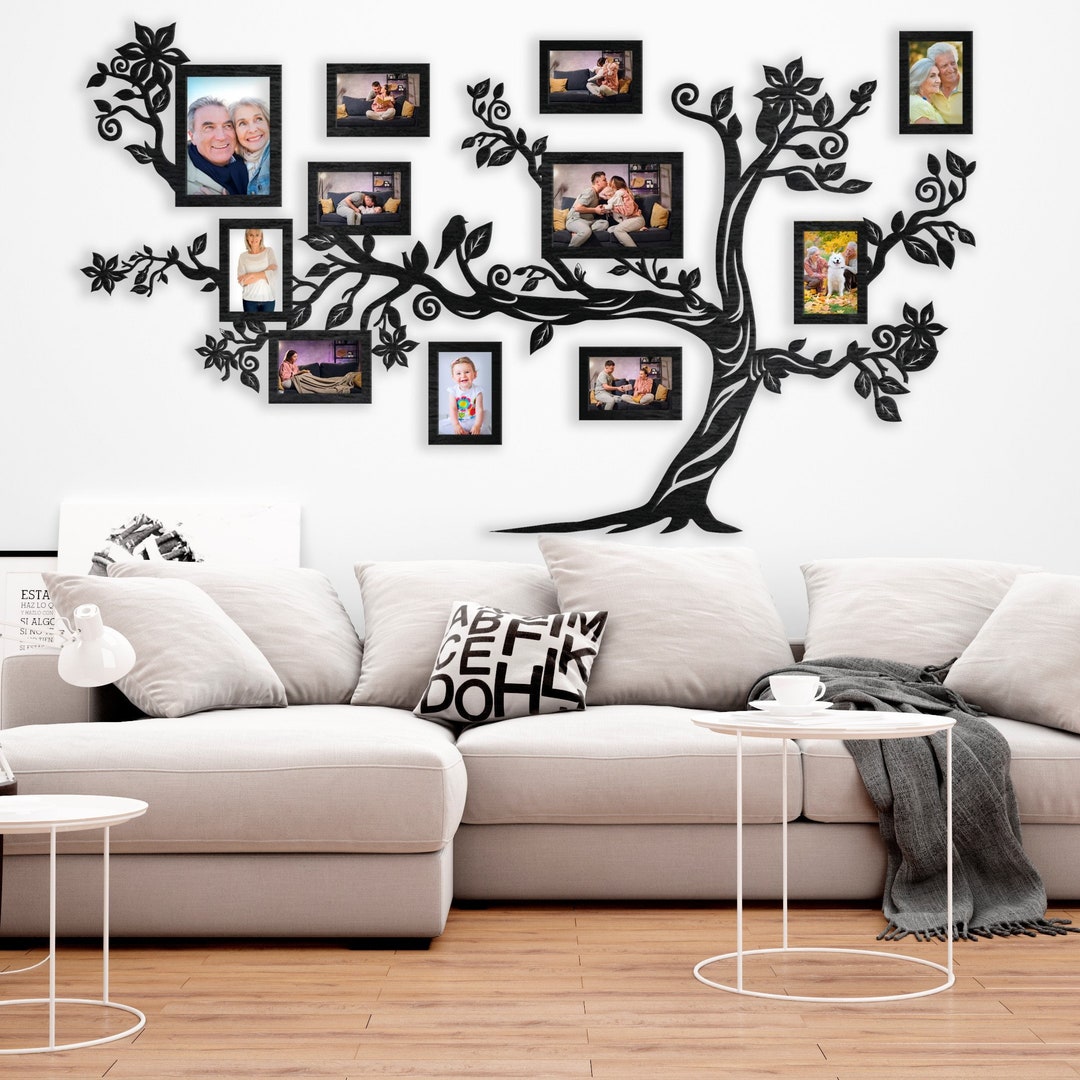Wooden Family Tree With Frames / Wall Decorations for Living - Etsy