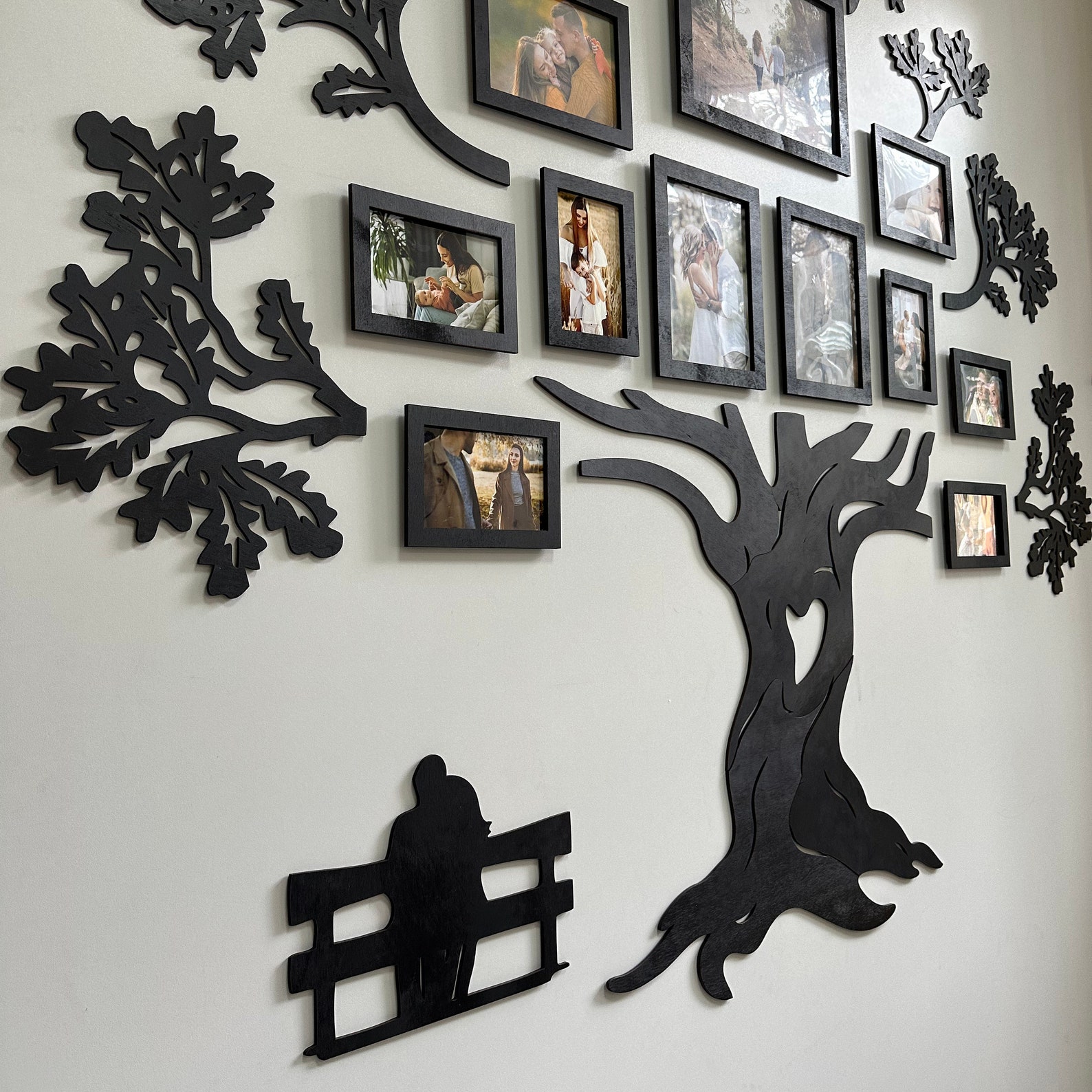 Tree Wall Decor, Family Tree Wall Art, Wooden Family Tree With Photo ...