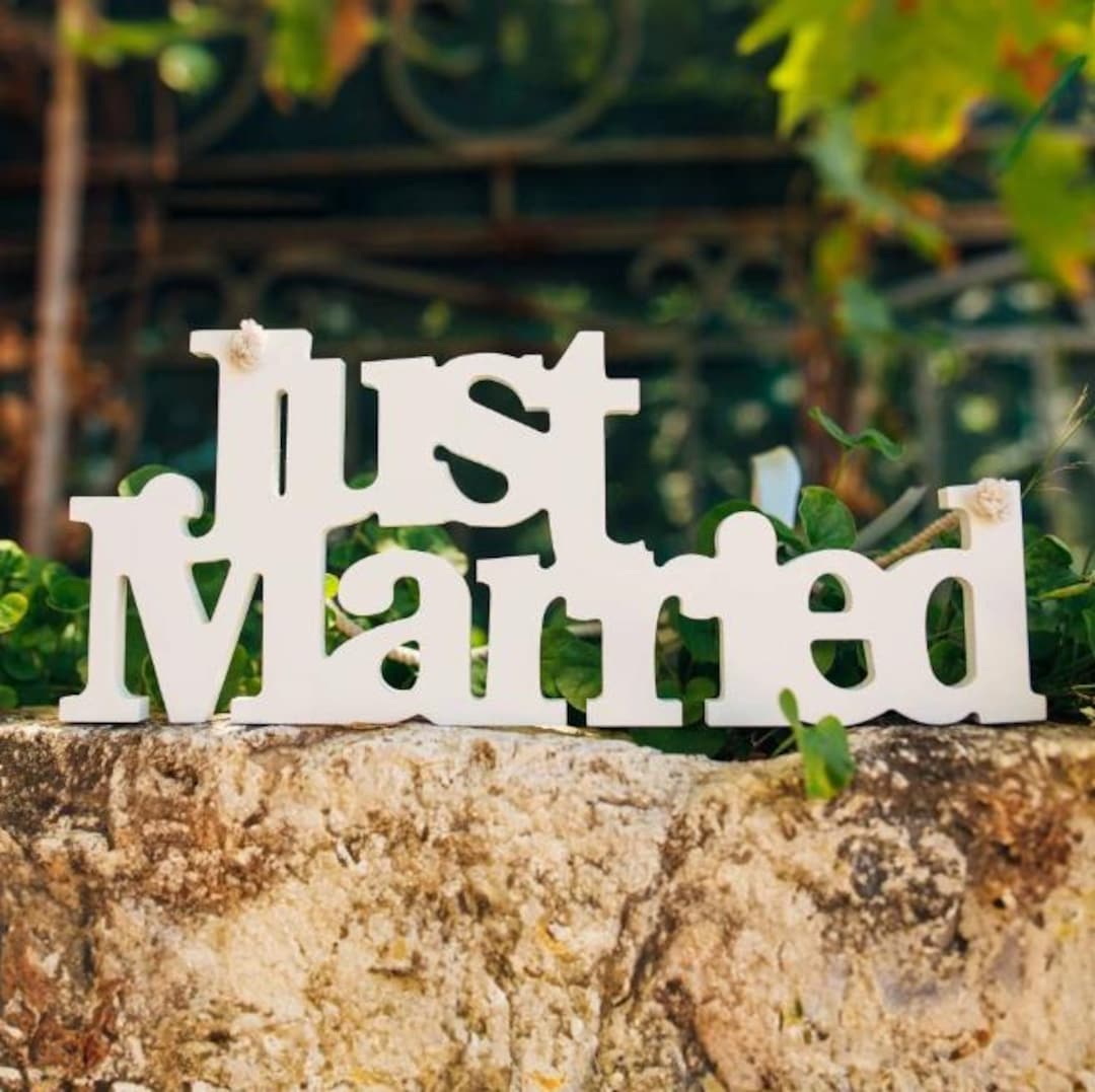 Just Married Wooden Wedding Sign – Eco-friendly Rustic Decor, Laser Cut ...