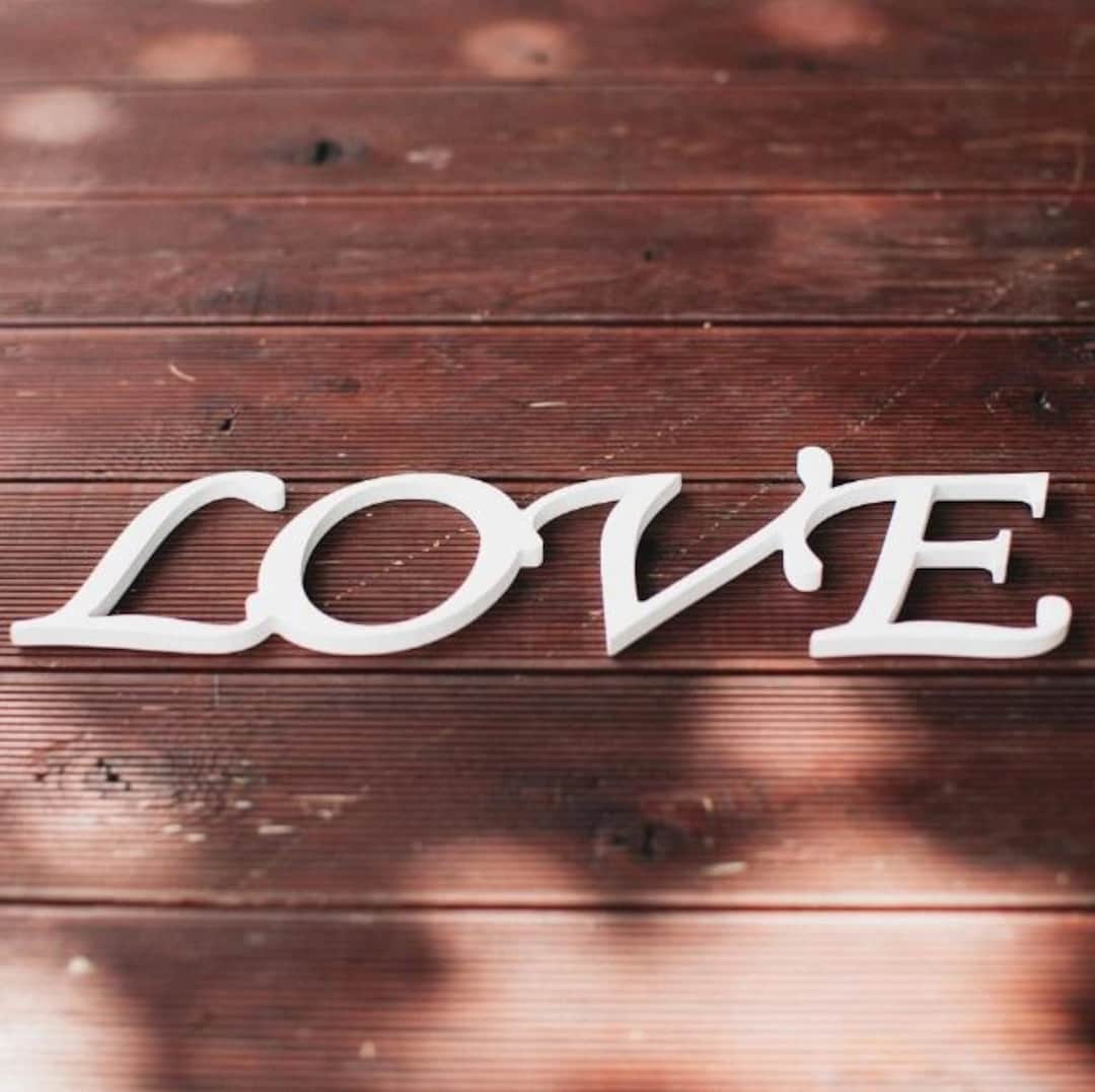 Wooden Love Sign for Wedding Decor – Rustic Table Prop, Eco Friendly ...