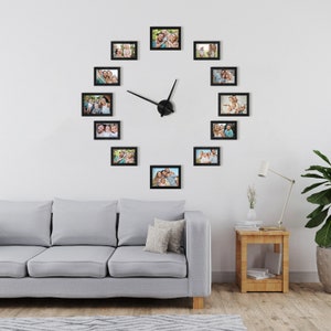 Big Clock Frame With Photos, Family Photo Frame, Big Wall Clock Photo ...