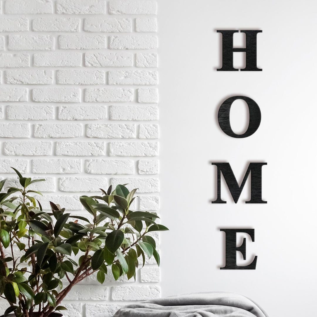Home Wall Sign, Wooden Letters, Housewarming Gift, Living Room Decor ...