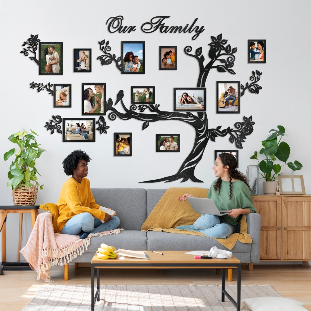 Large Family Tree With Photo Frames, Wall Decorations for Living Room ...