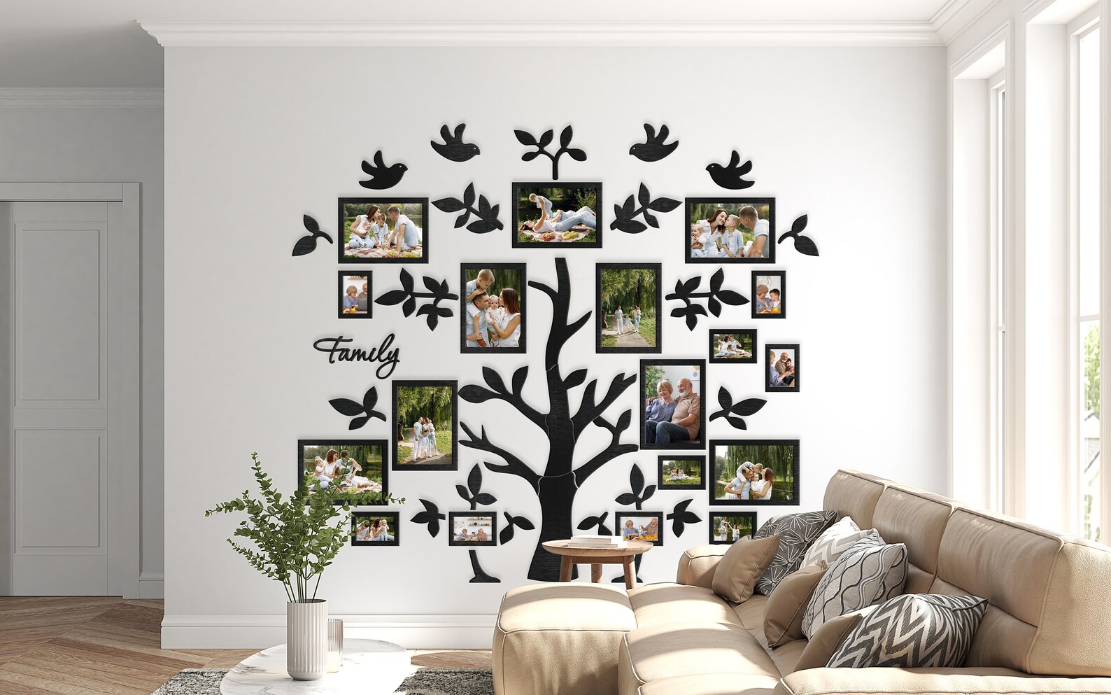 Big Wall Frame Family Tree Custom Family Tree With Frames - Etsy