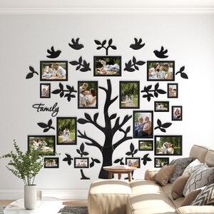 Big Wall Frame Family Tree, Custom Family Tree With Frames, Wooden ...