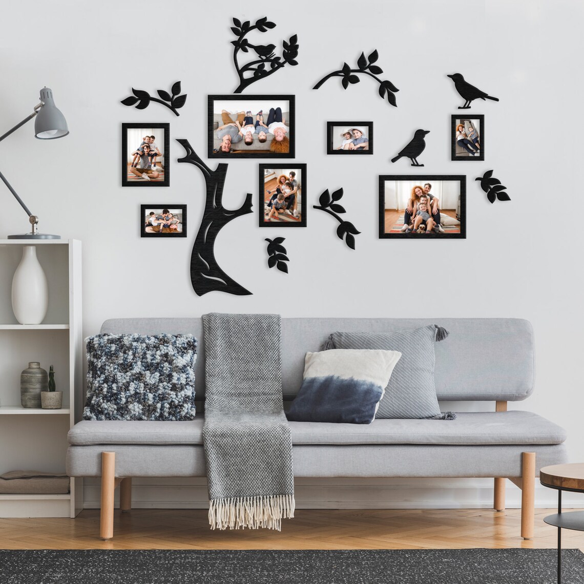 Custom Wooden Family Tree With Frames Family Tree Wall Art - Etsy
