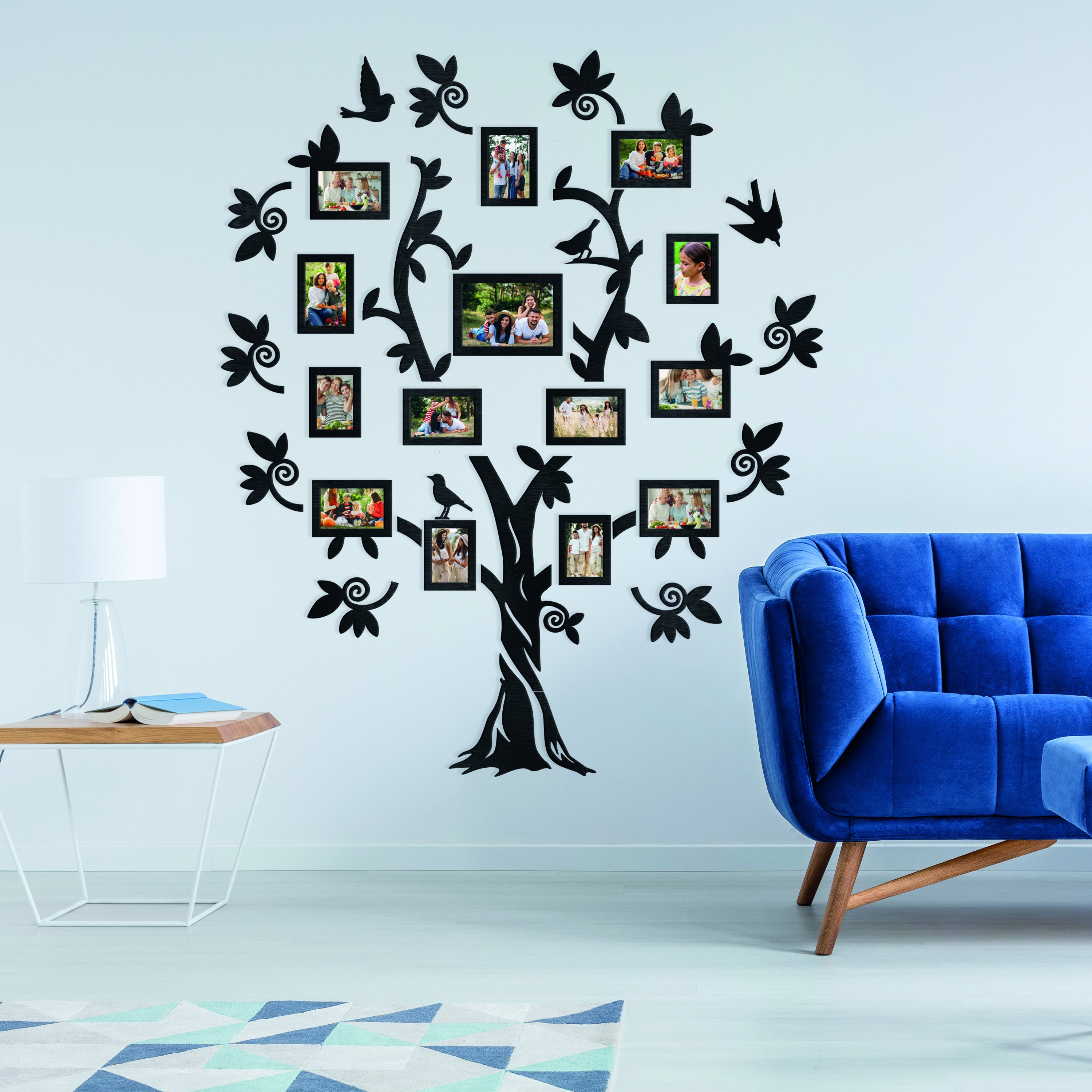 Big Wooden Family Tree With Frames Large Family Tree Wall - Etsy