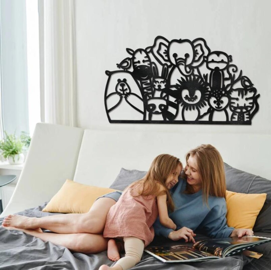 Laser Cut Zoo Wall Art for Nursery – Eco Wood Animal Panel for Kids ...