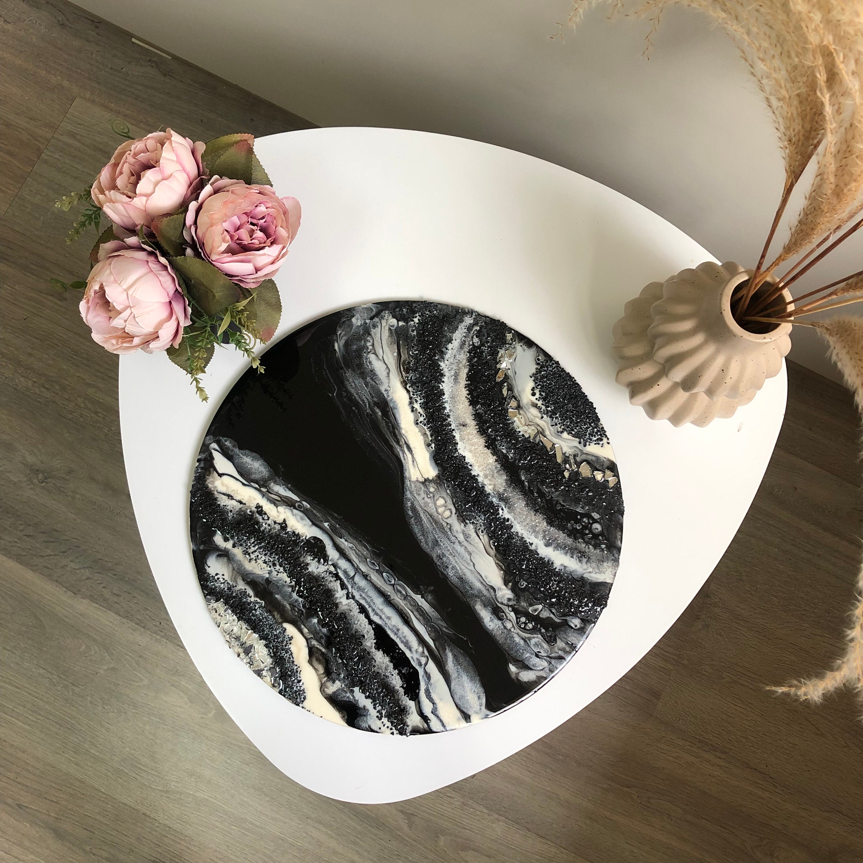 Black Wall Art Luxury Epoxy Resin Painting Wall Art Black - Etsy